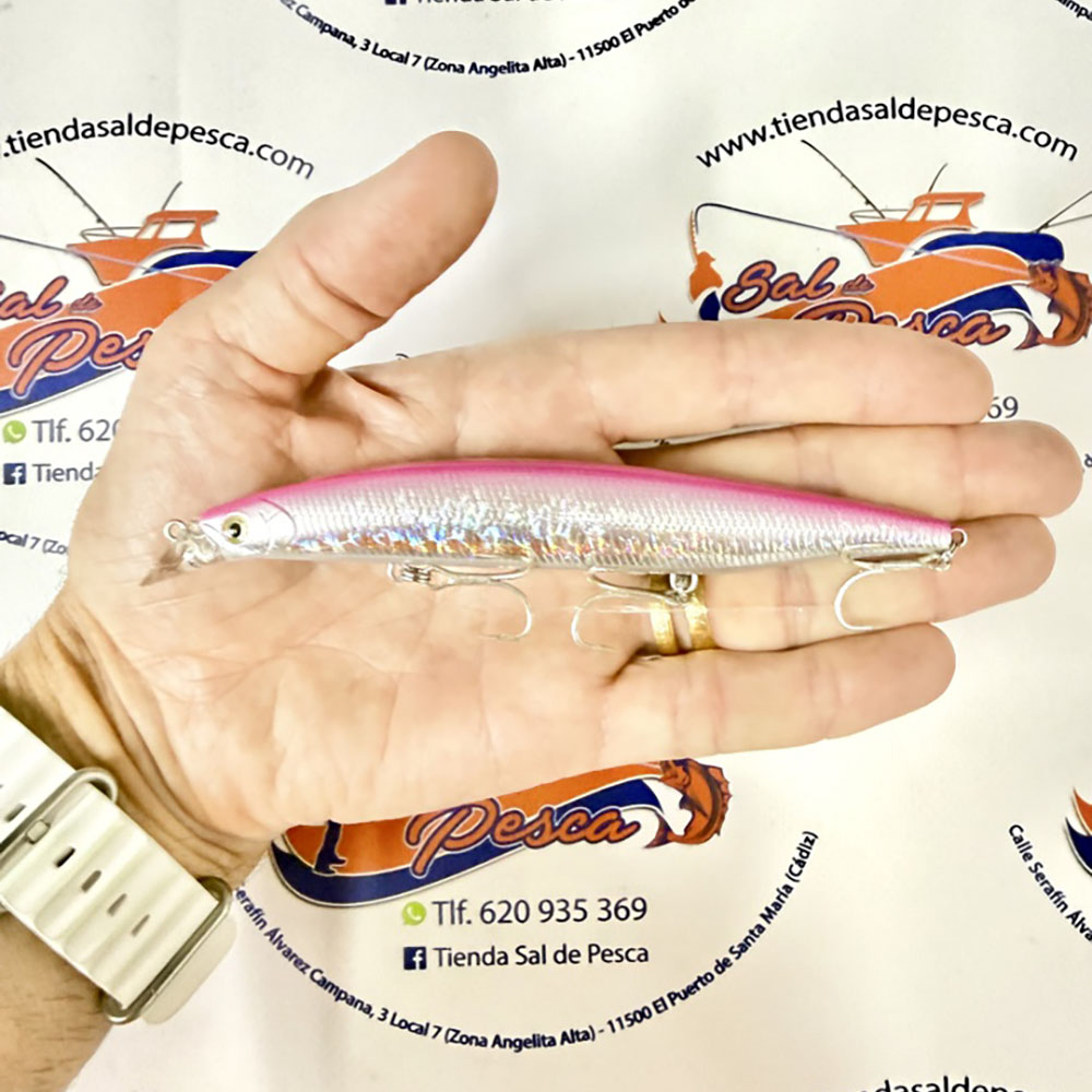 MUESTRA DE SPINNING SPANISH LURES MESIAS 140-F 26GR. COLOR ROSICLER ...